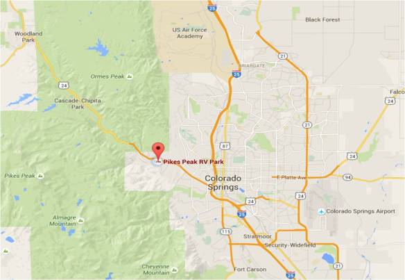 Mapa De Manitou Springs Colorado